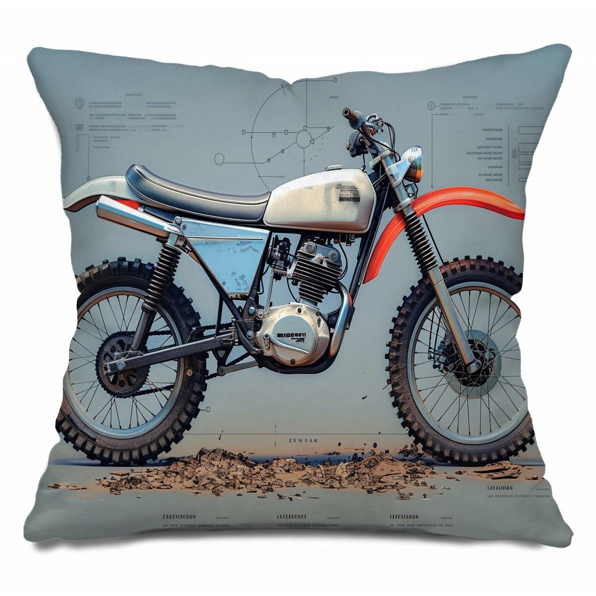 VisionDecor Motorcycle Throw Pillow, Vehicle Cotton Twill Pillows | Wayfair