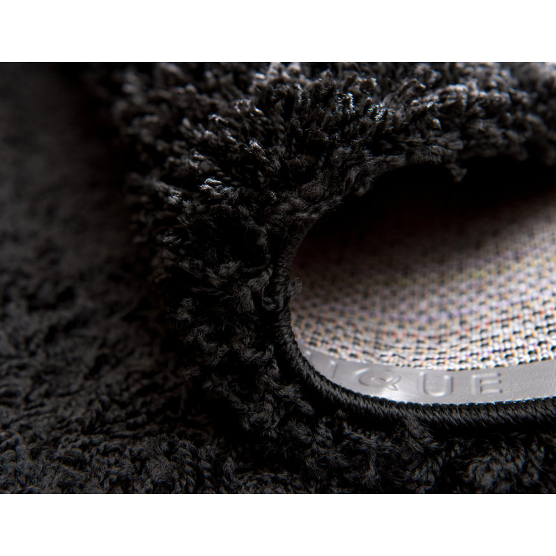 Ebern Designs Santoshi Performance Jet Black Rug & Reviews | Wayfair