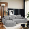 Ebern Designs Happer L-Shaped Chenille Sectional Sofa with Ottoman ...
