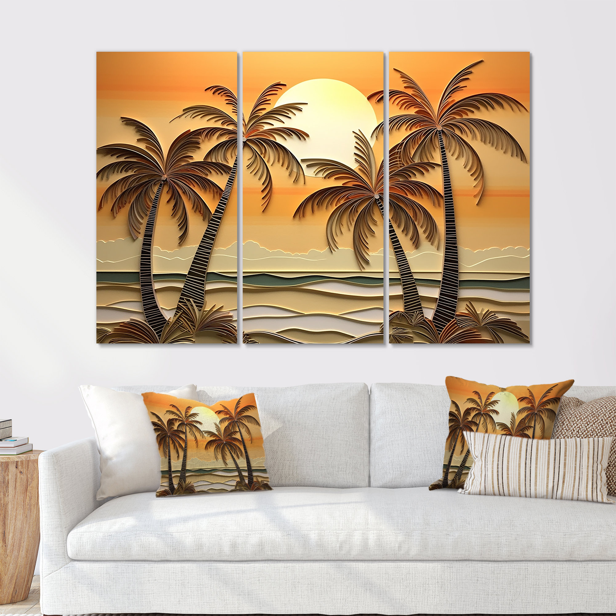 Bay Isle Home™ Golden Sunrise Palm Trees II - Palms & Palm Trees Canvas ...