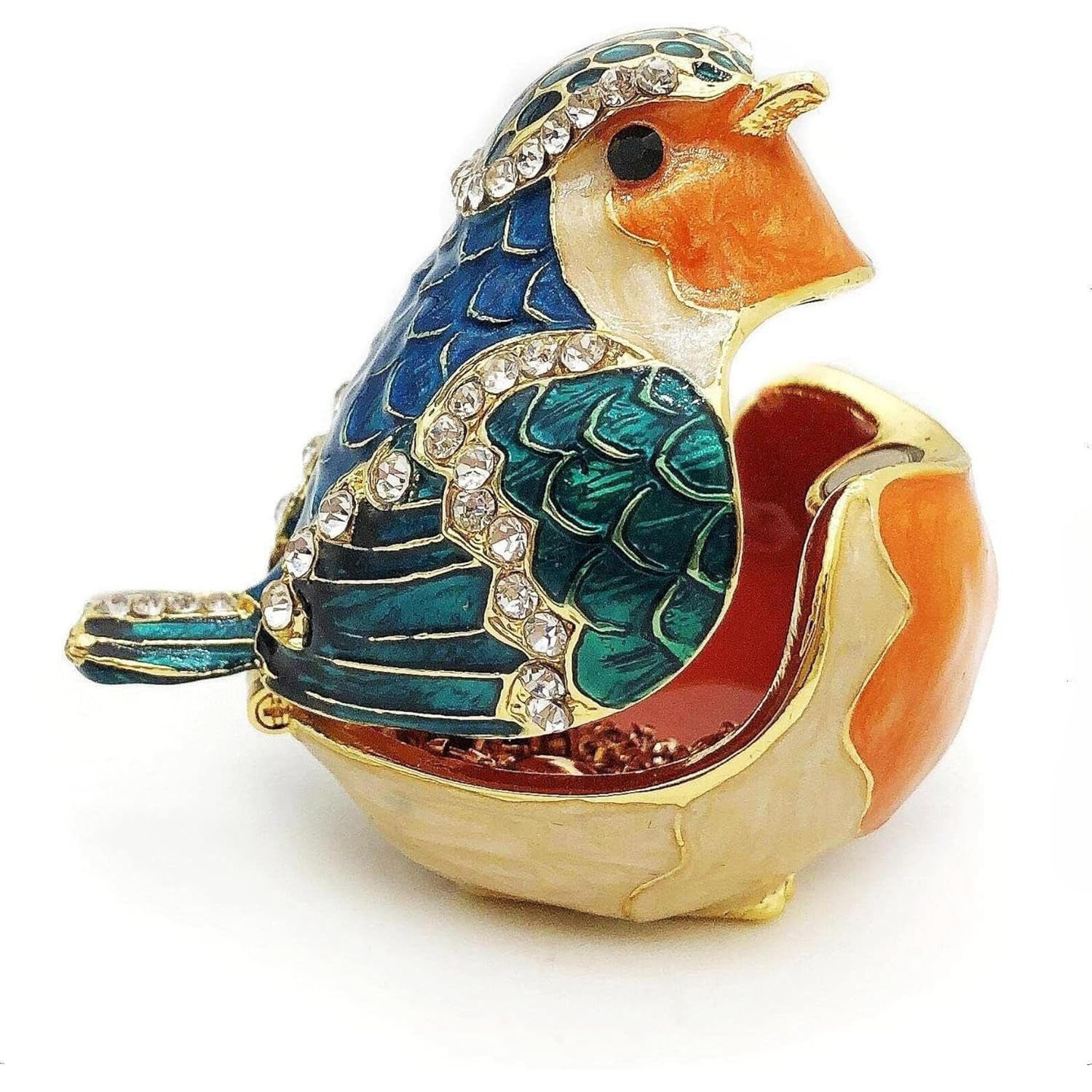 House of Hampton® Robin Bird Hinged Jewelry Box with Stones ...