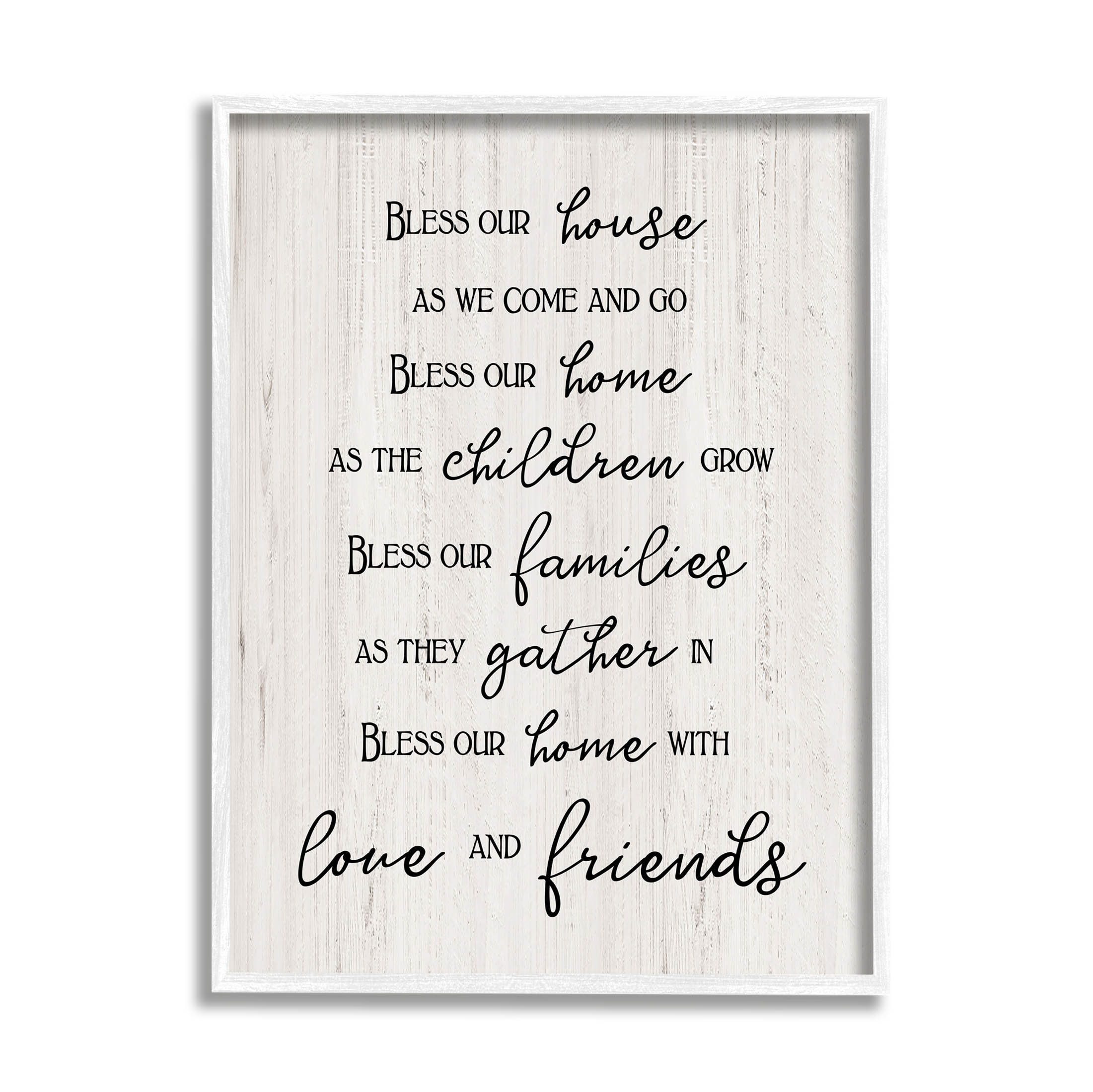 Stupell Industries Bless Our House Family Phrase Giclee Art By CAD ...