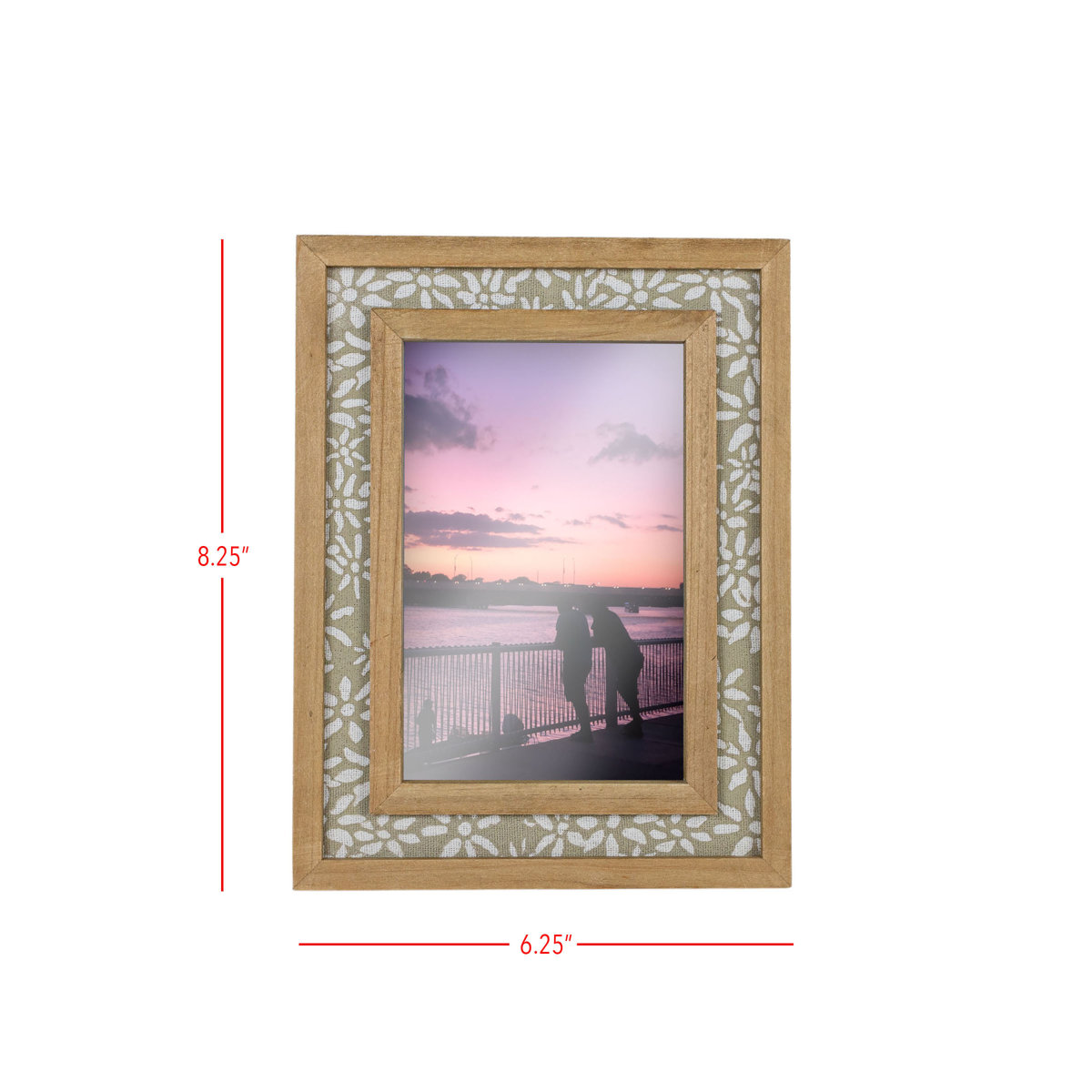 Foreside Home & Garden 4" by 6" Cottage Floral Picture Frame | Wayfair