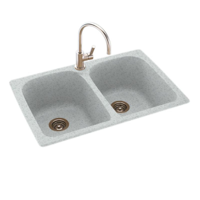 Swan 33'' L Drop-In Double Bowl Swanstone Kitchen Sink & Reviews | Wayfair