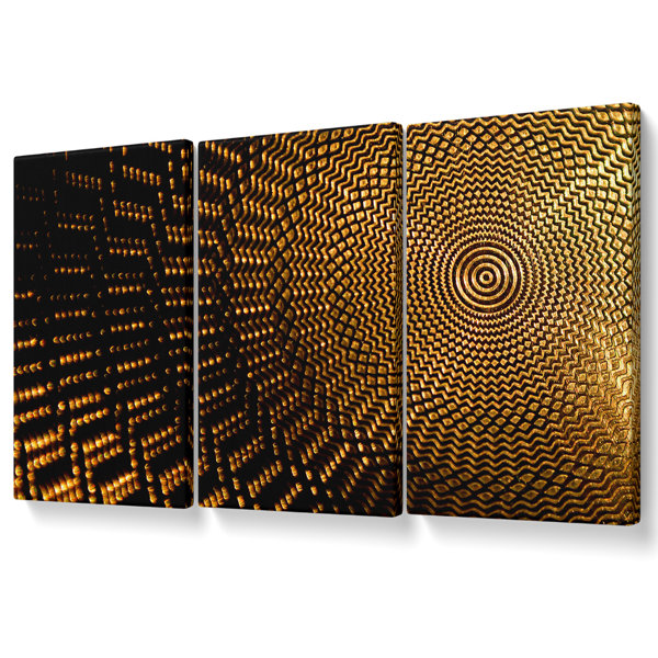 Ivy Bronx Compact Patterns - 3 Piece Wrapped Canvas Graphic Art ...