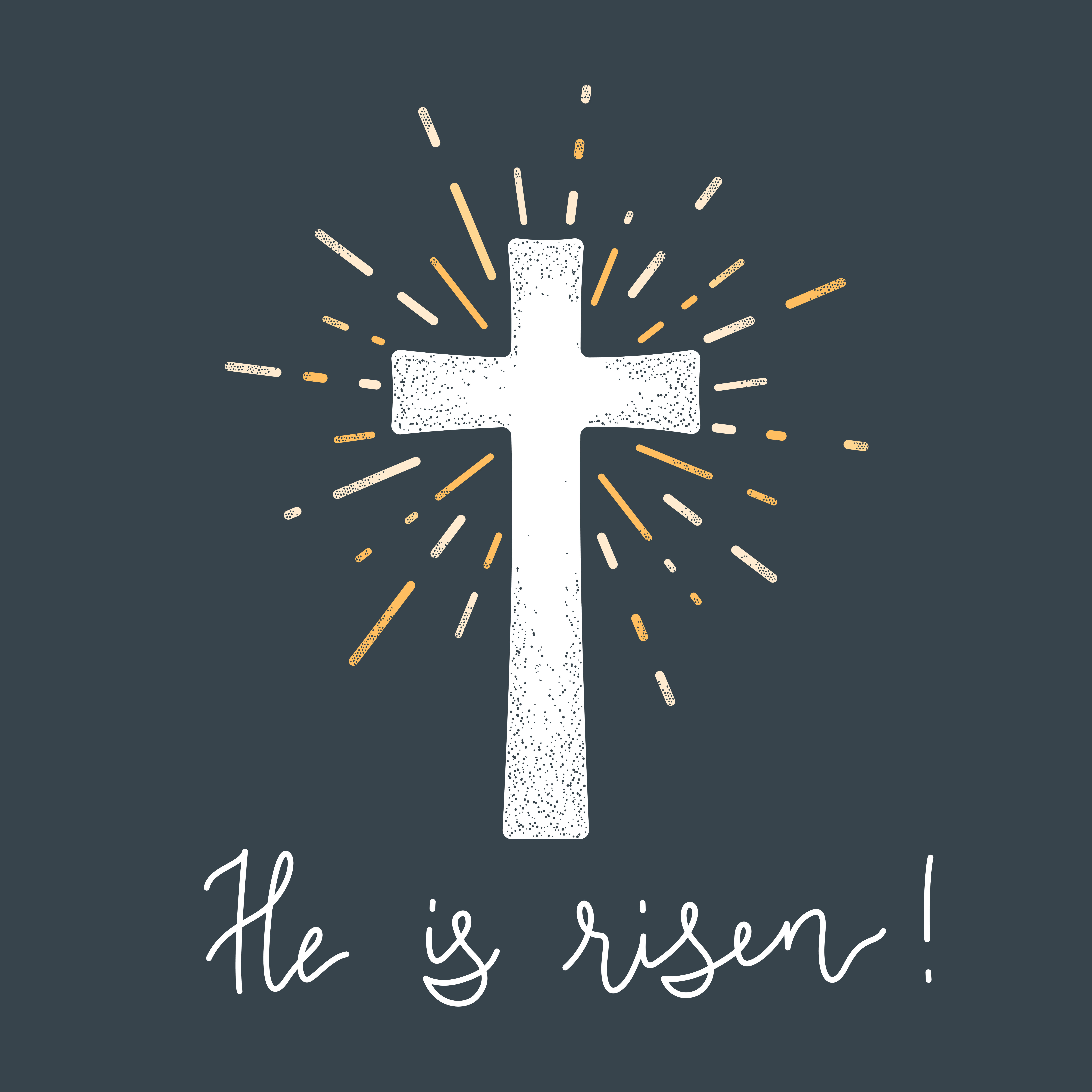 Union Rustic Religion Cross With Text He Is Risen Vector Illustration ...