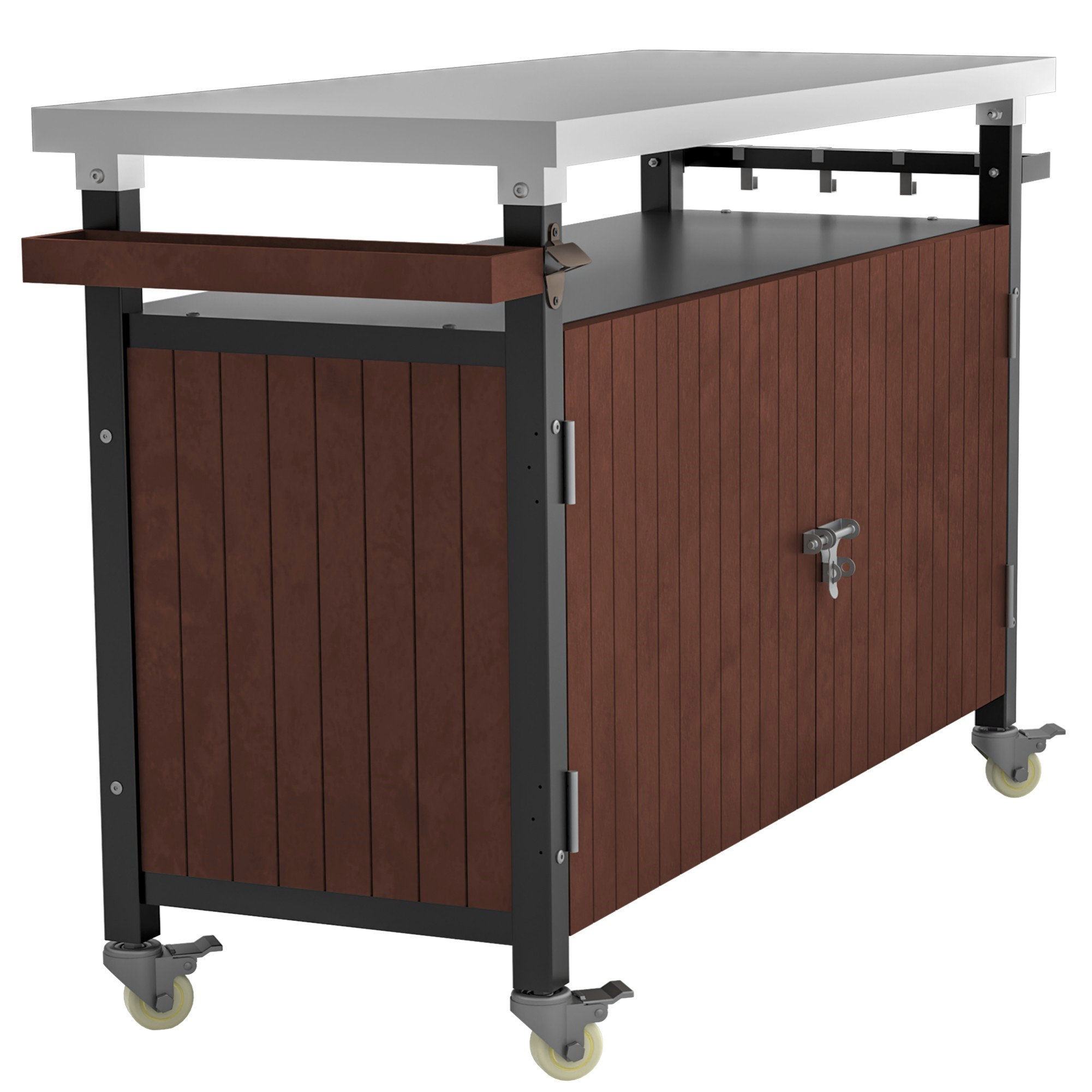 Latitude Run® Outdoor Kitchen Cart With Stainless Steel Tabletop, Patio ...