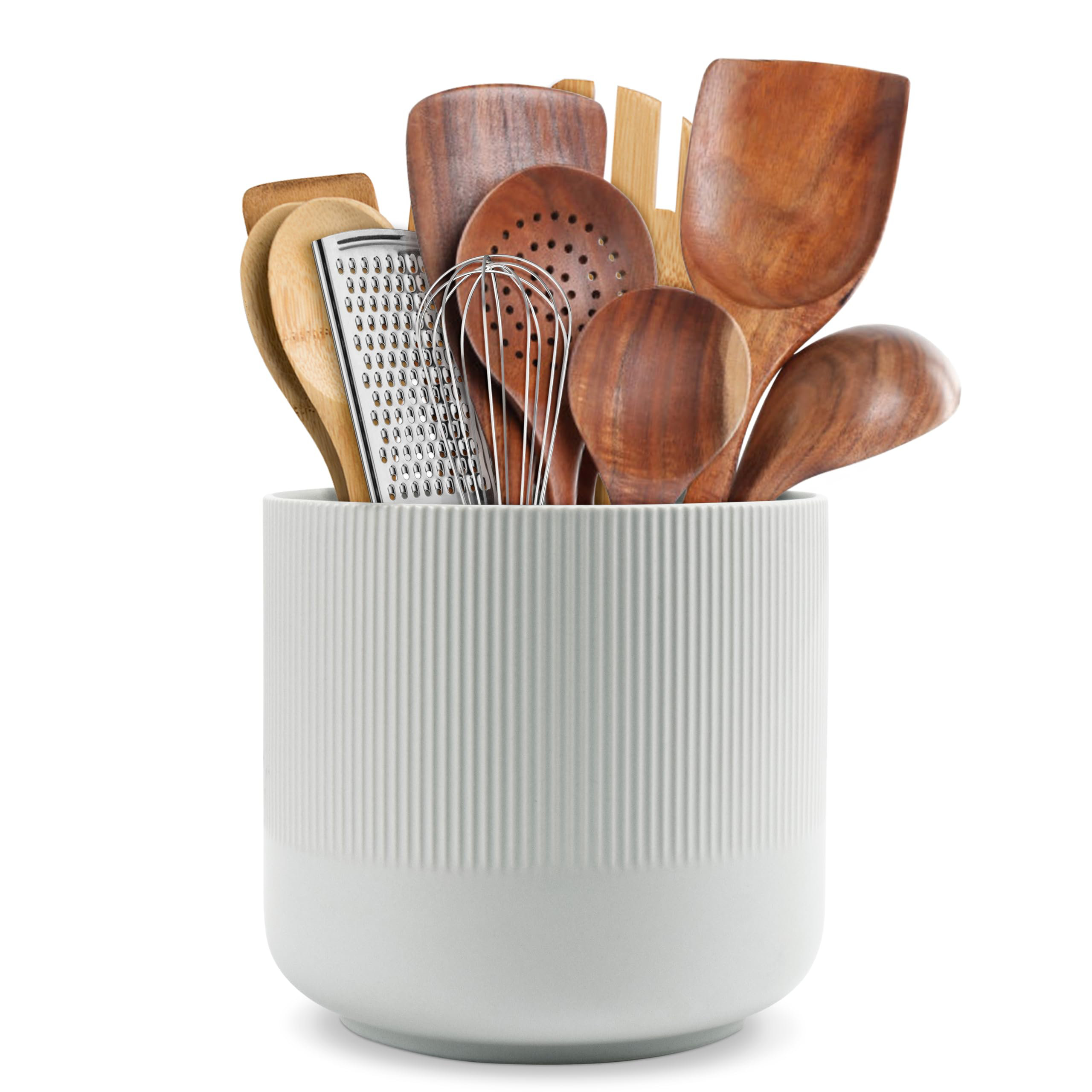 Hokku Designs Extra Large Utensil Holder,Ceramic Kitchen Utensil Holder ...