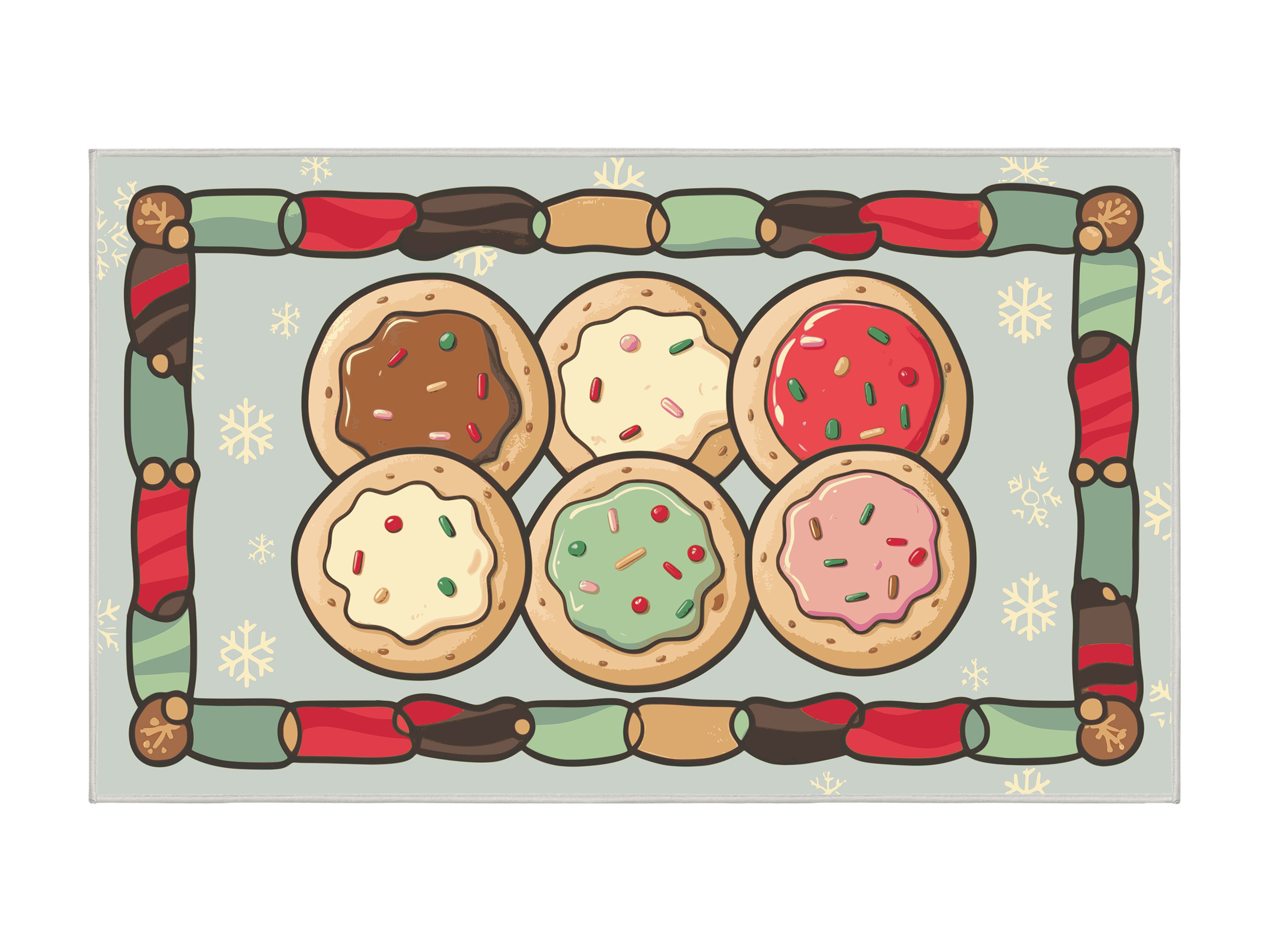 The Holiday Aisle® Washable Cookies Holiday Rug | Wayfair