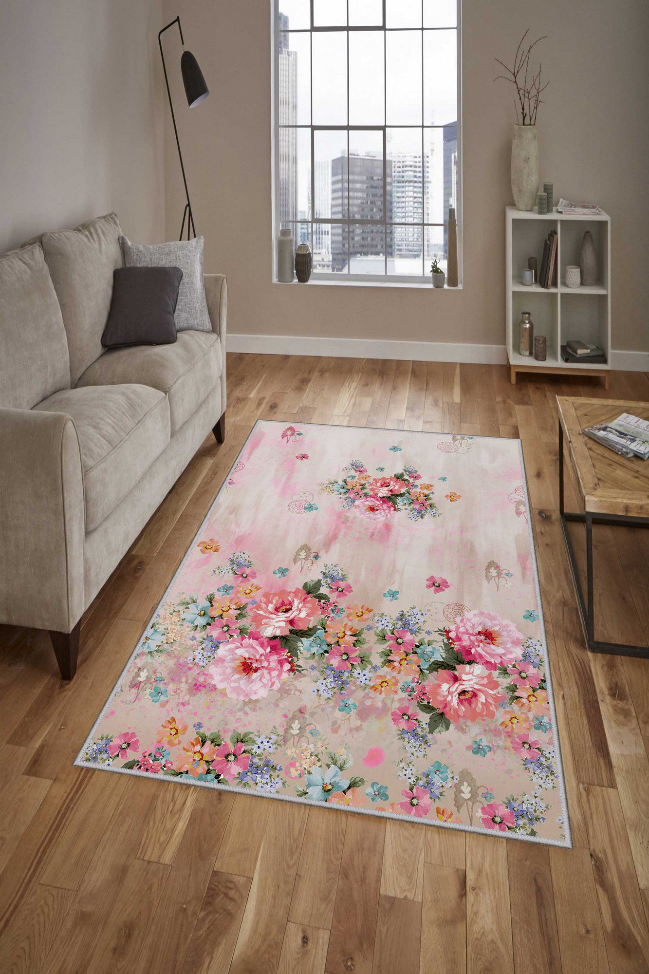 East Urban Home Runner Meghans Floral Machine Made Flatweave Polyester ...
