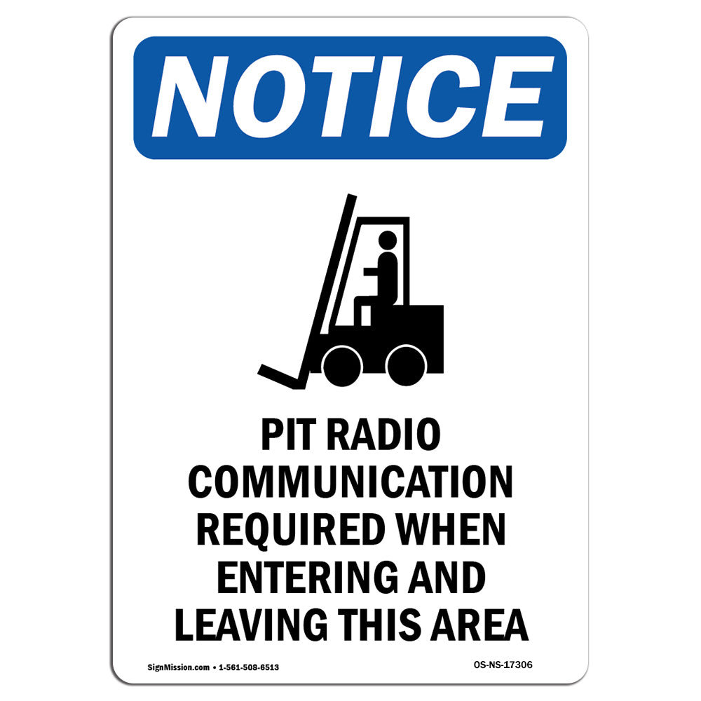 SignMission Pit Radio Communication Sign with Symbol | Wayfair