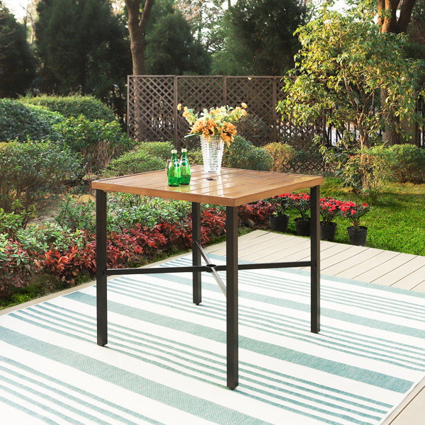 Lark Manor Alyne Metal Outdoor Bar Table | Wayfair