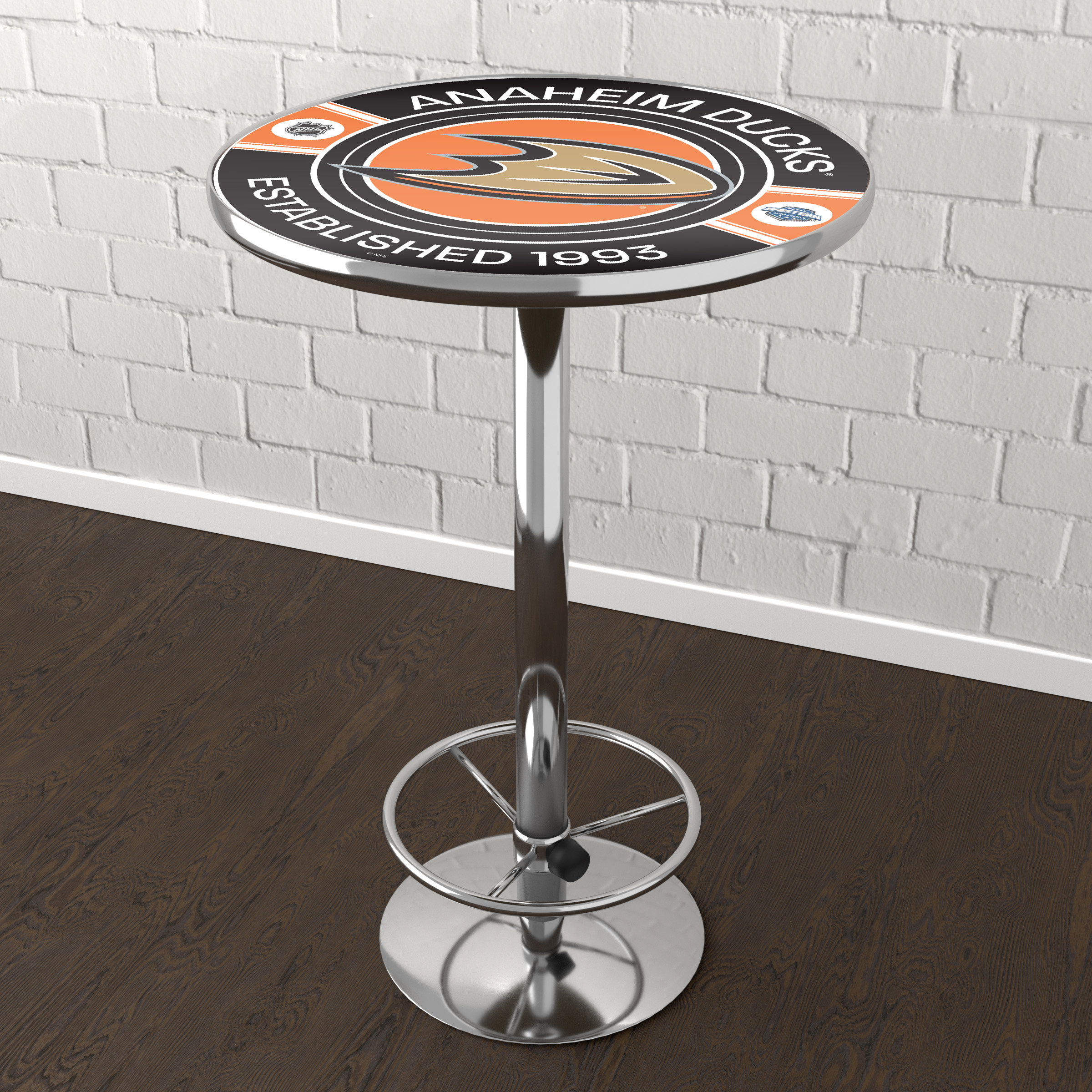 Ivy Bronx Anaheim Ducks Patch Bar Table With Footrest | Wayfair