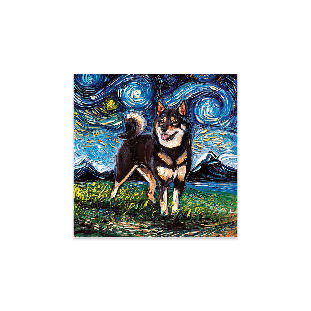 Red Barrel Studio® Black And Tan Shiba Inu Night Print On Acrylic Glass ...