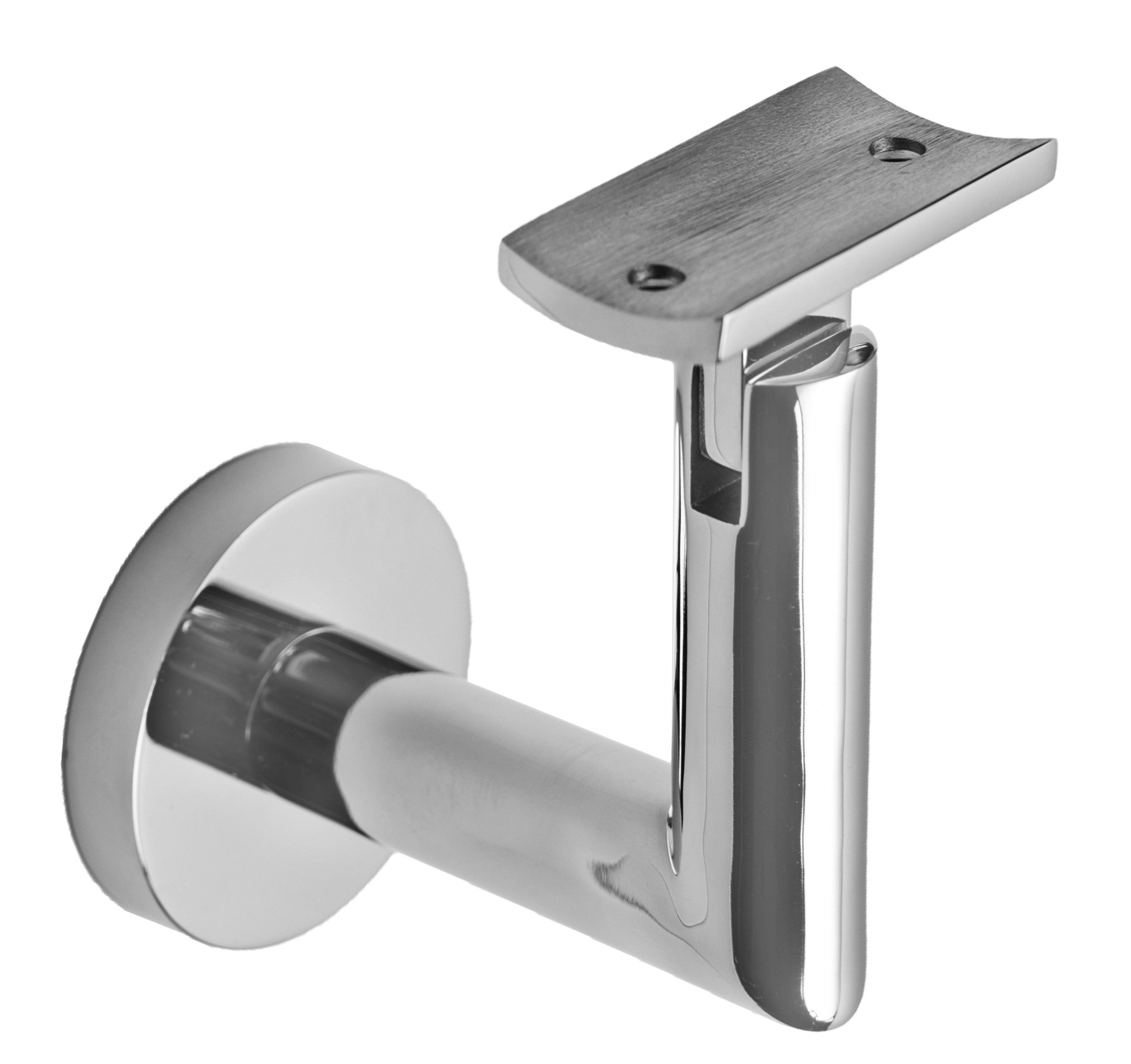 Linnea Concrete Mount Handrail Bracket with Round Rose and Curved Plate ...