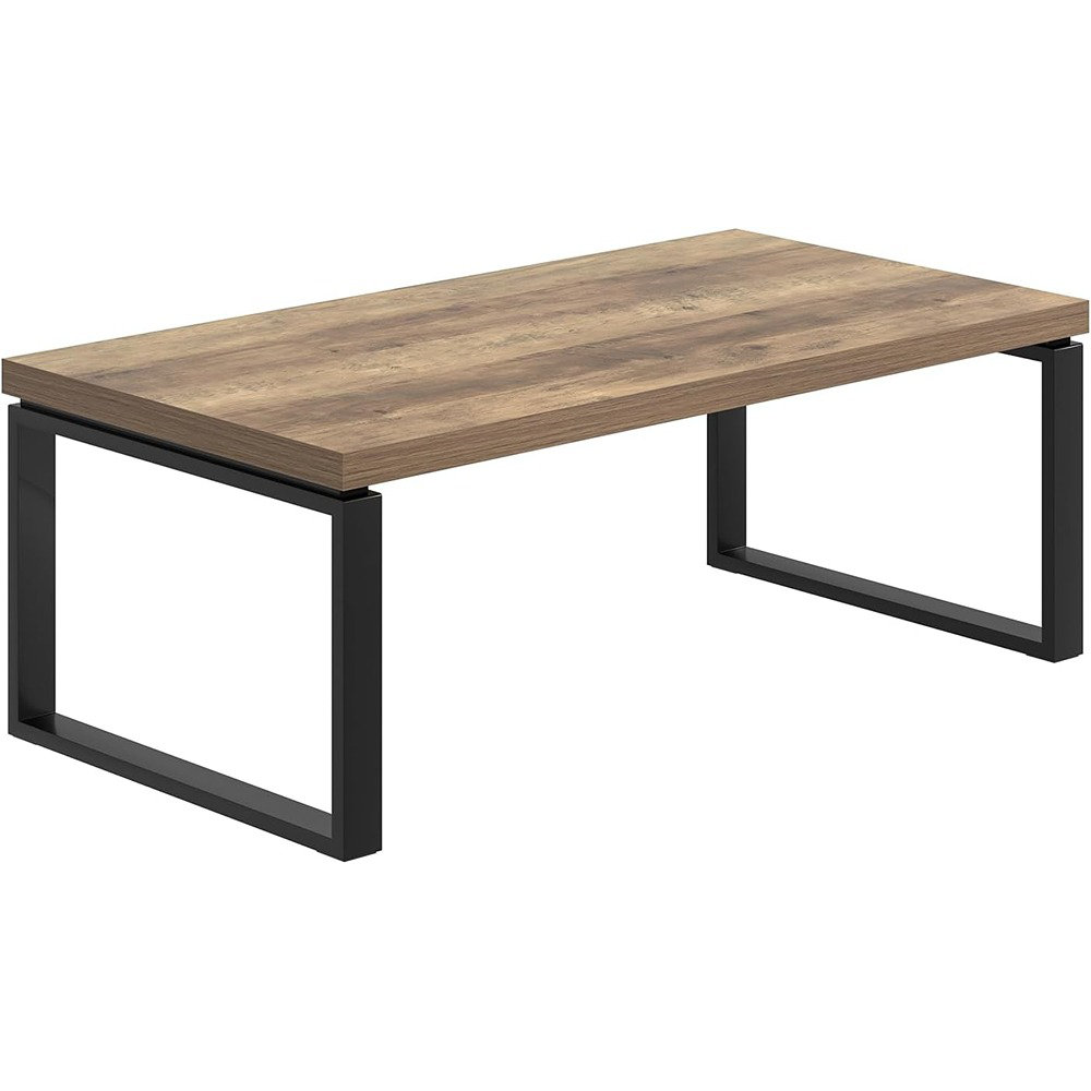 17 Stories Coffee Table, Modern Wood And Metal Living Room Table ...