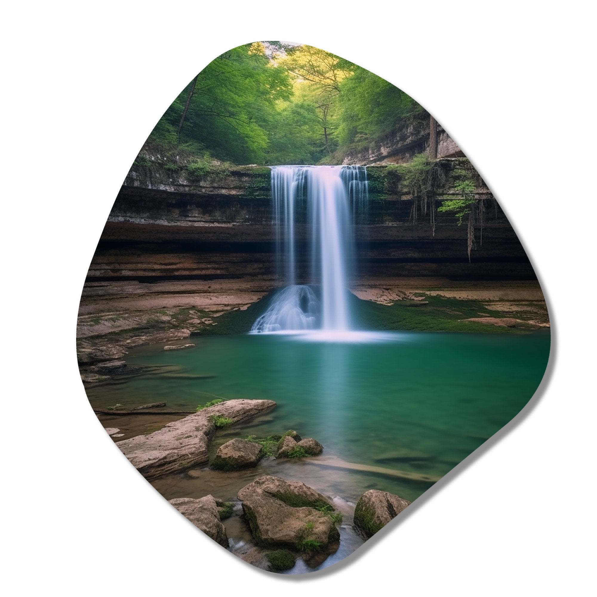 Design Art Falls Creek Of Lake Catherine Arkansas II - Arkansas Nebula Shape Metal Wall ...