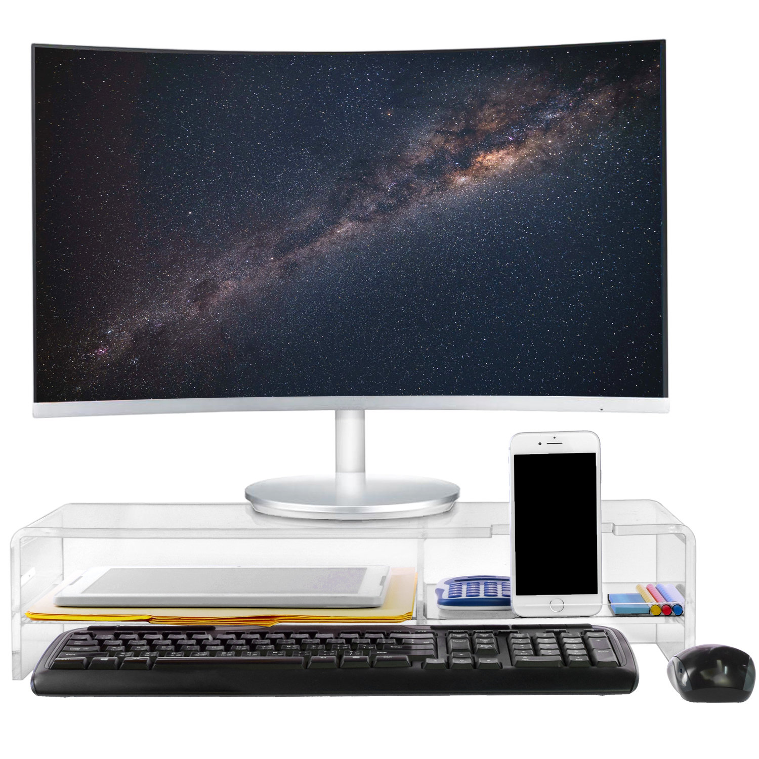 Latitude Run® Garbani Premium Acrylic Monitor Stand & Reviews | Wayfair