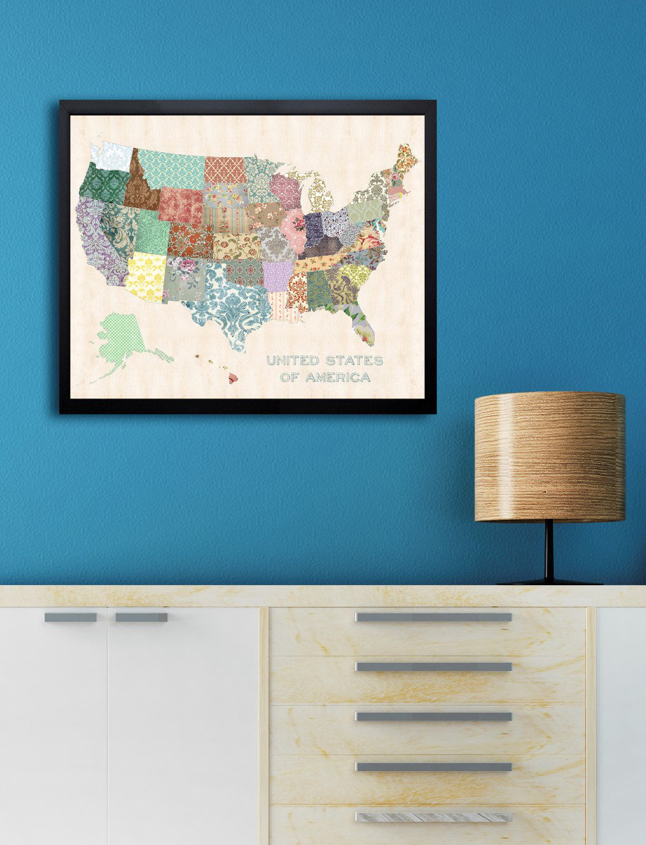 Latitude Run® United States of America - Picture Frame Graphic Art ...