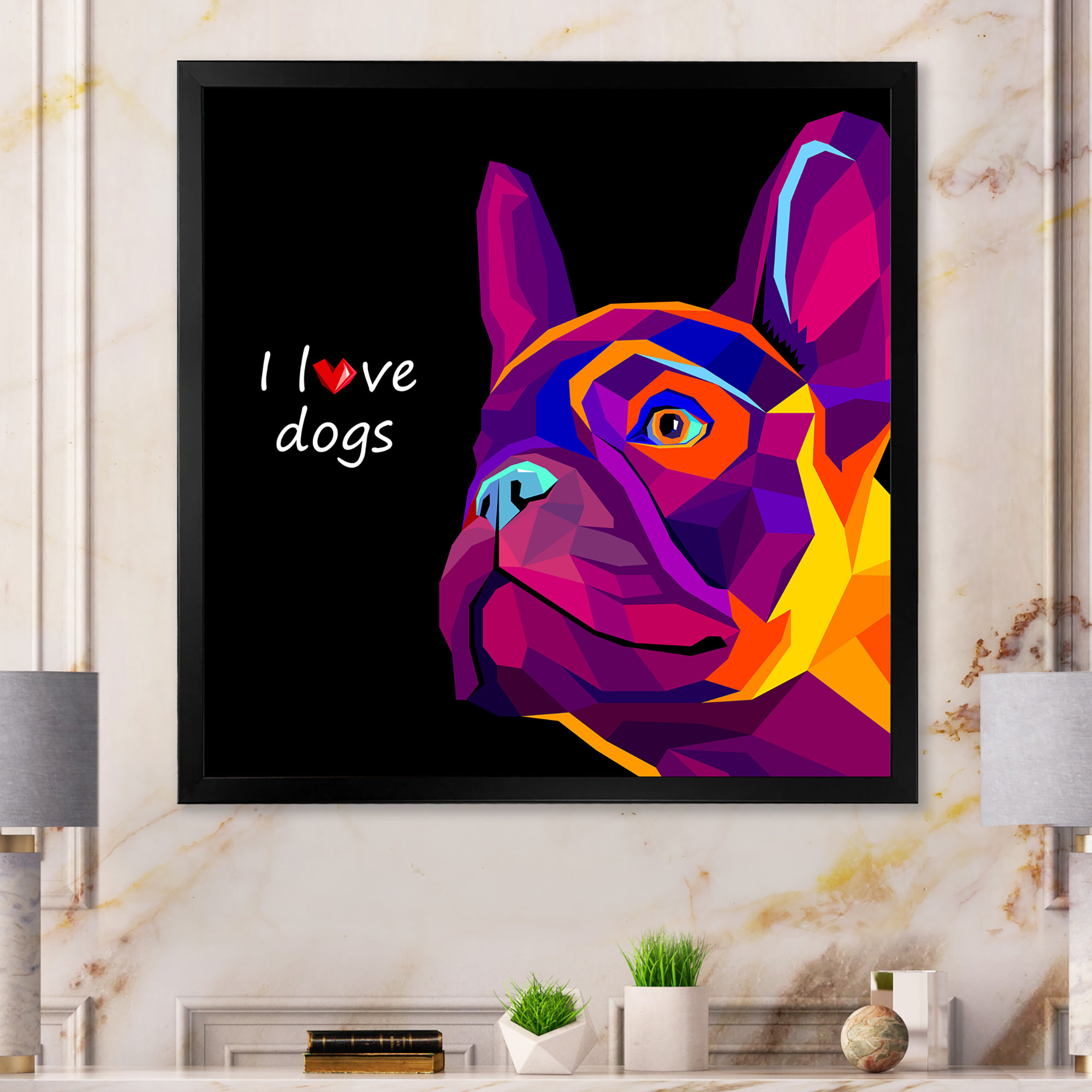 Zoomie Kids I Love Dogs Pink Dog - Children''s Art Canvas Art Print ...