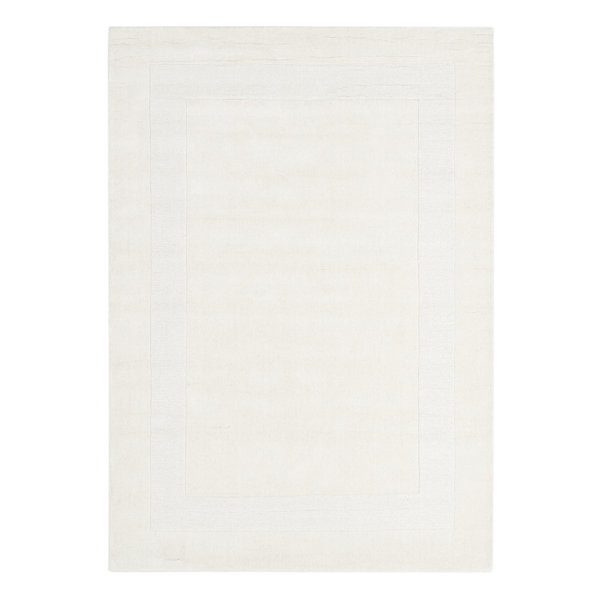 Latitude Run Larentius Solid Colour Hand Woven Hand Tufted Cream Area ...