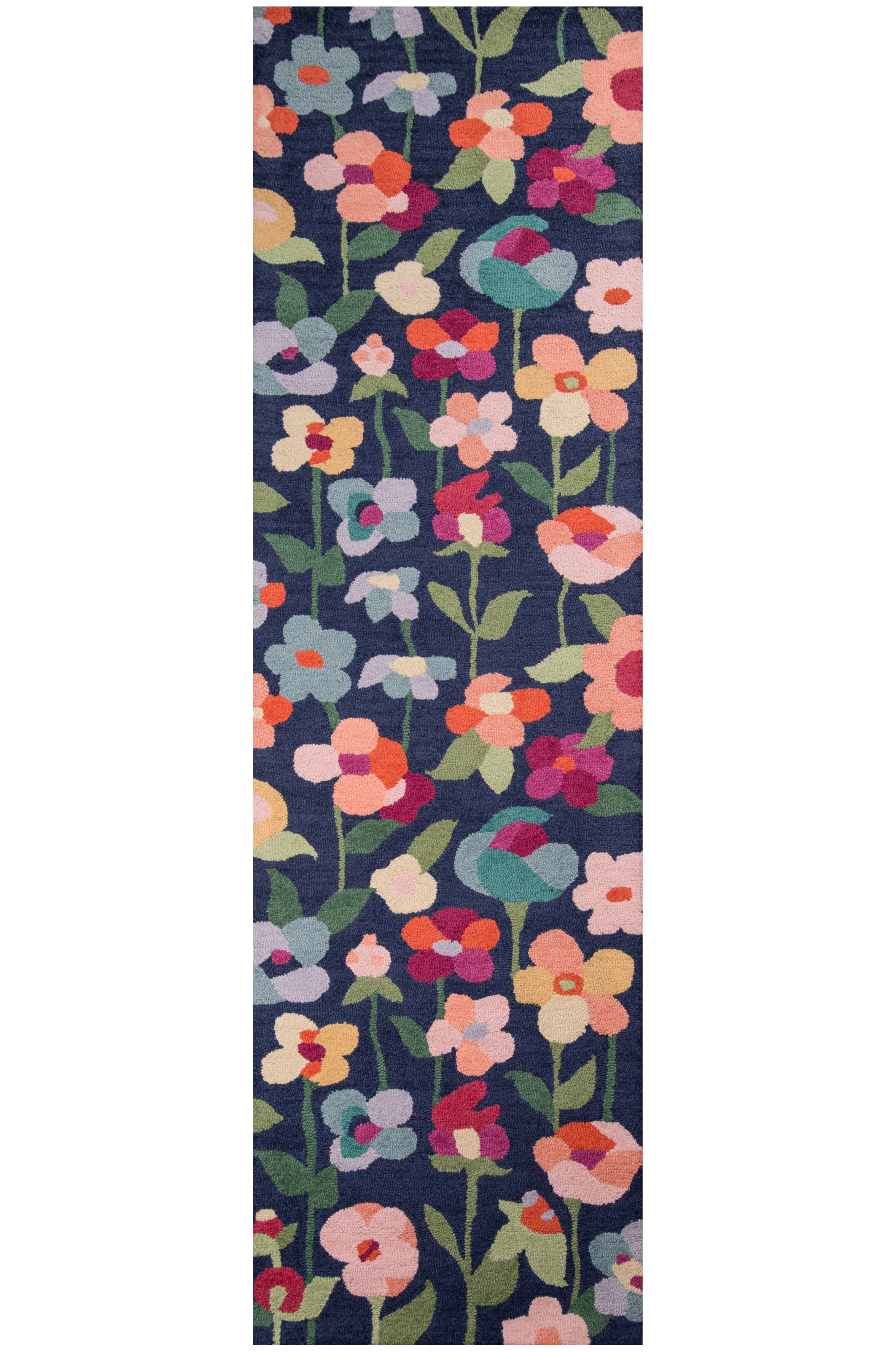 Wade Logan® Brooklington Handmade Hand Hooked Wool Navy/Pink Rug ...