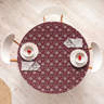 Ebern Designs Maroon Fitted Round Tablecloth Maroon Champagne | Wayfair