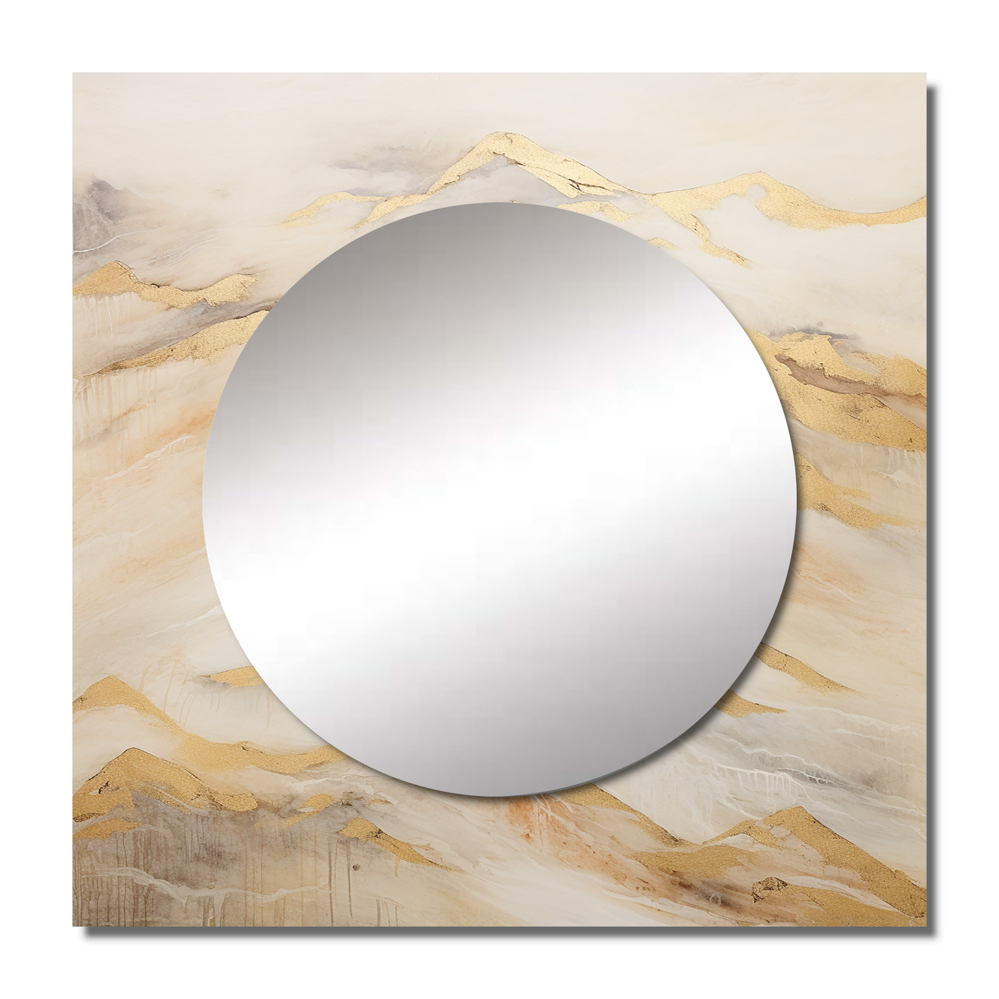 East Urban Home Mahsiah - Mountains Square Living Room Wall Mirror Art ...