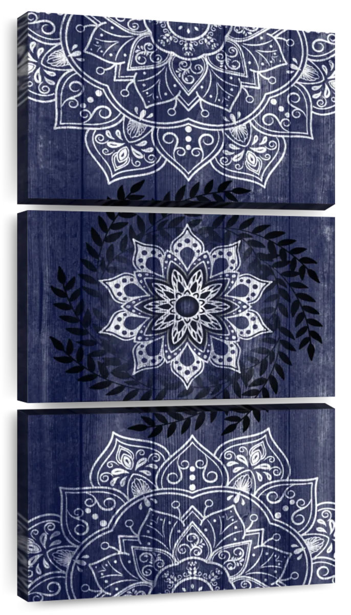 Bungalow Rose Mandalas On Rustic Blue - Wayfair Canada