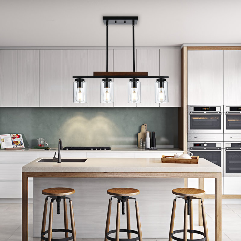 Gracie Oaks Polett 4 - Light Matte Black Chandelier Pendant | Wayfair