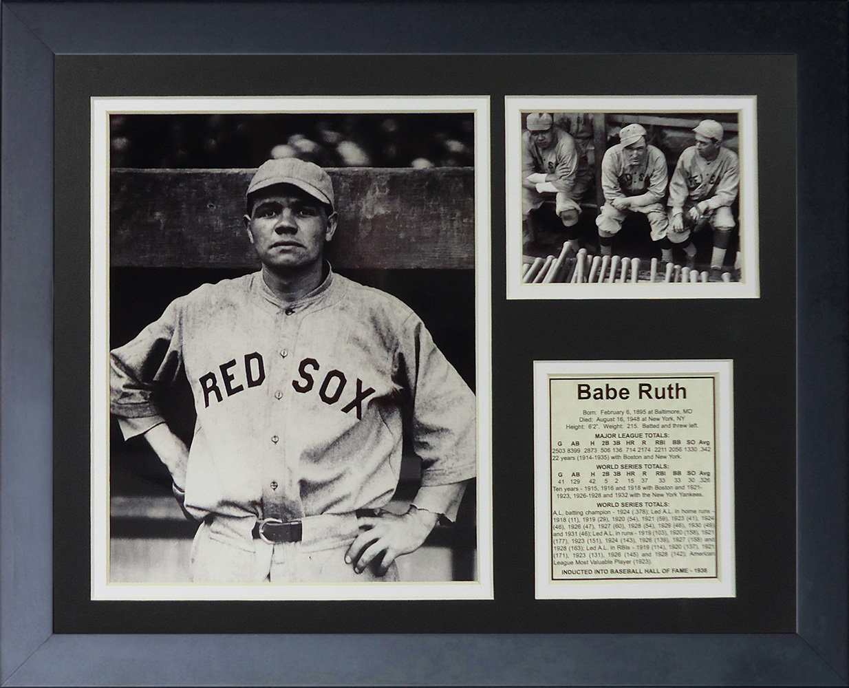 Legends Never Die Babe Ruth - Red Sox Framed Memorabilia - Wayfair Canada