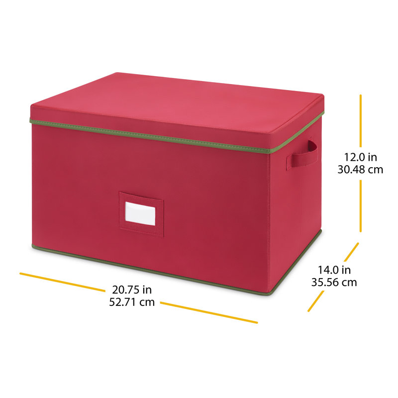 Whitmor Christmas Storage Box - Red w/Green Trim | Wayfair