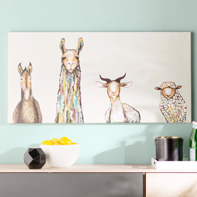 Millwood Pines Donkey, Llama, Goat, Sheep On Canvas by Eli Halpin Print ...
