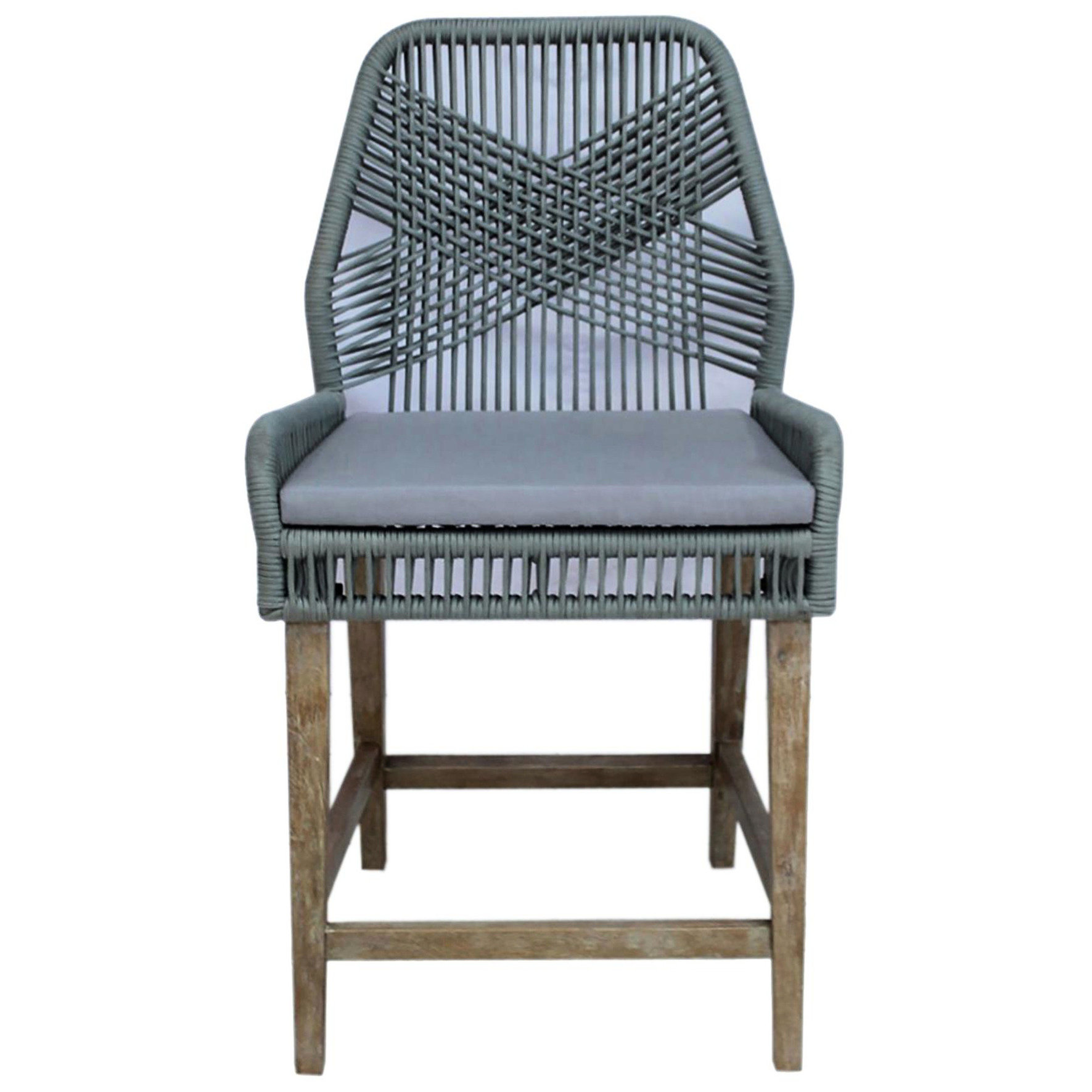 Everly Quinn Of 2 Counter Height Stools, Modern Flair, Grey Fabric ...