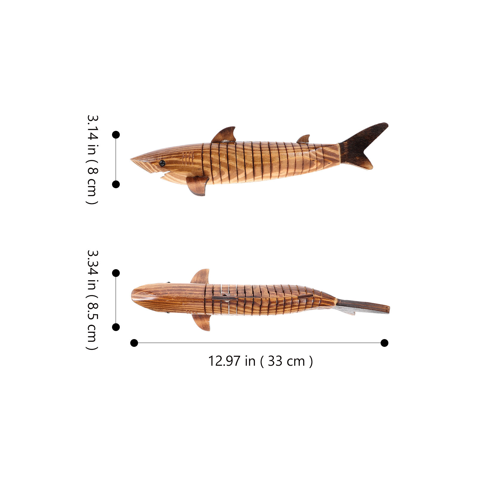 Highland Dunes Simulation Wood Shark Statue Shark Figurine Ocean Sea ...