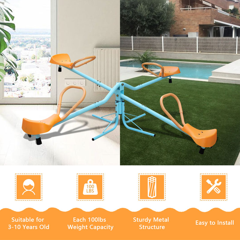 GOGEXX Outdoor Kids Spinning Seesaw - Swivel Teeter Totter Playground ...