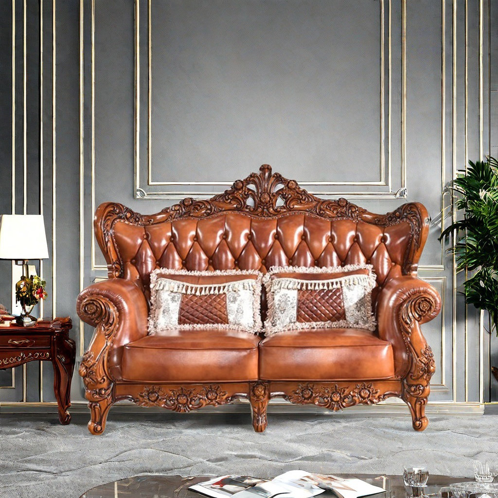 Romero European-style solid wood carved antique sofa - Wayfair Canada