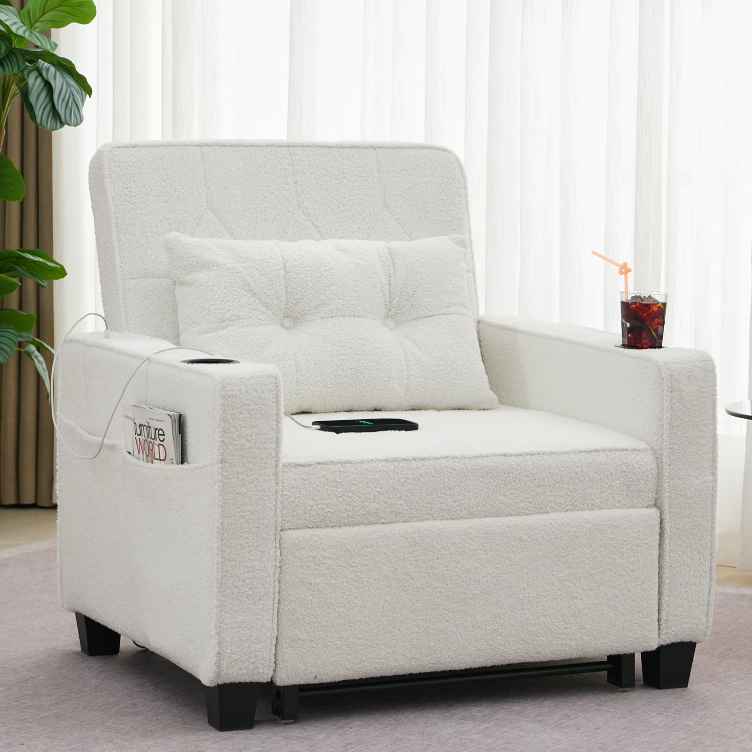 Ebern Designs 3-In-1 Convertible Sofa Chair | Wayfair