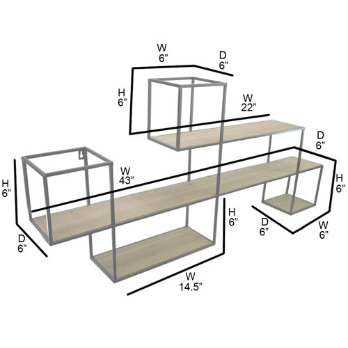 17 Stories Hysley 3 Tier Wall Shelf, Accent Wall Shelf, Display Shelf ...