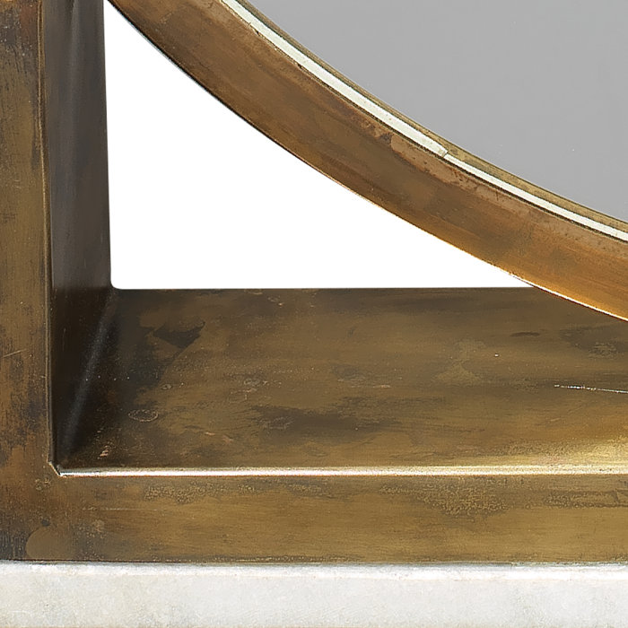 Birch Lane™ Marble Round Floor Mirror | Wayfair