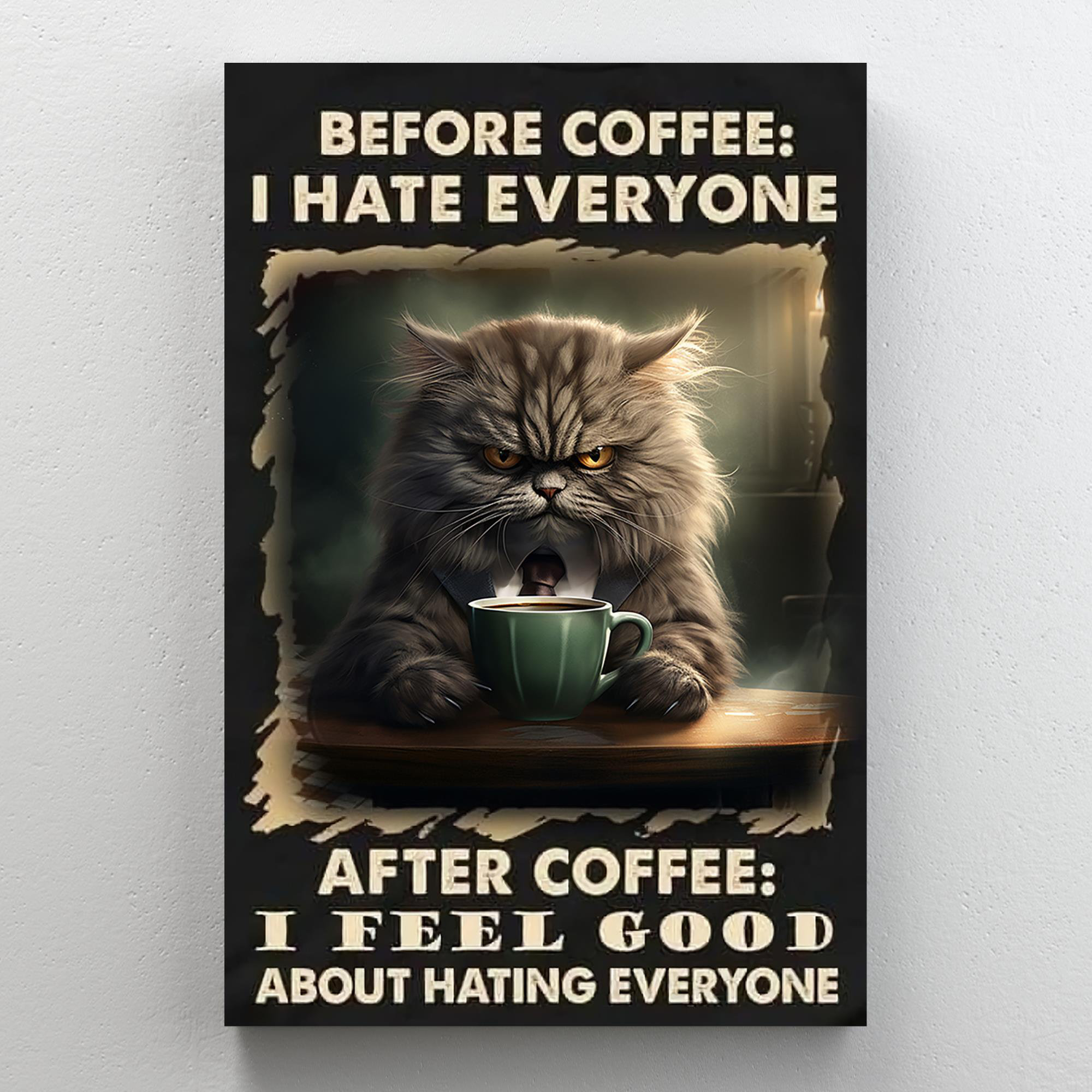 Trinx Grumpy Cat Before Coffee - 1 Piece Rectangle Graphic Art Print On ...