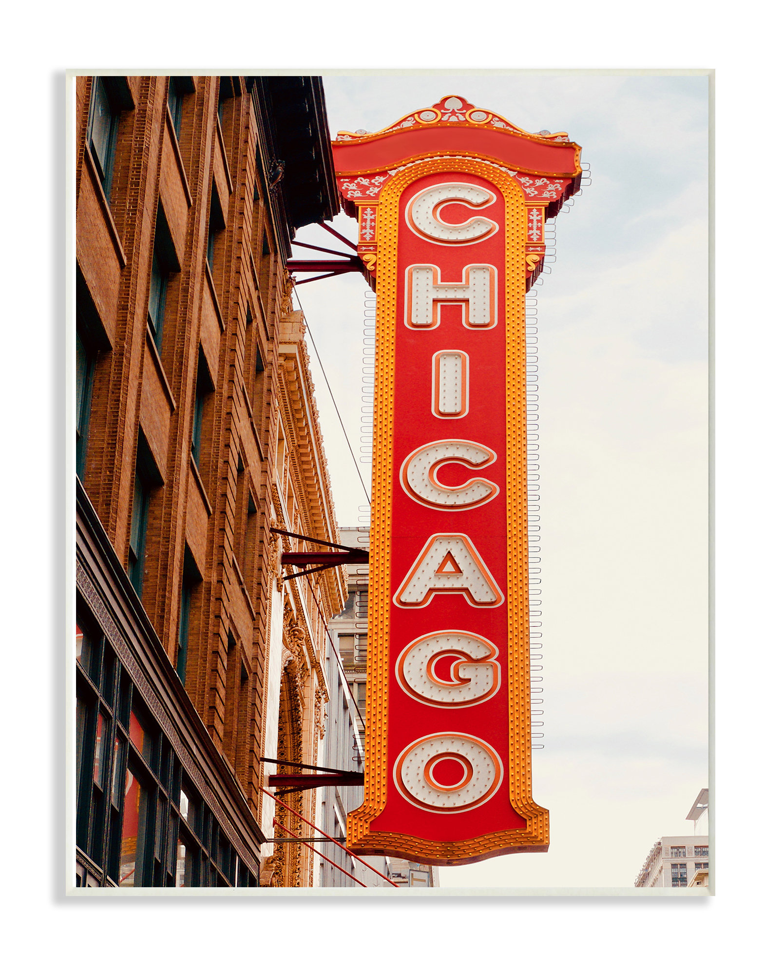 Ebern Designs 'Bright Red Vertical Light Up Chicago Sign on the Street ...