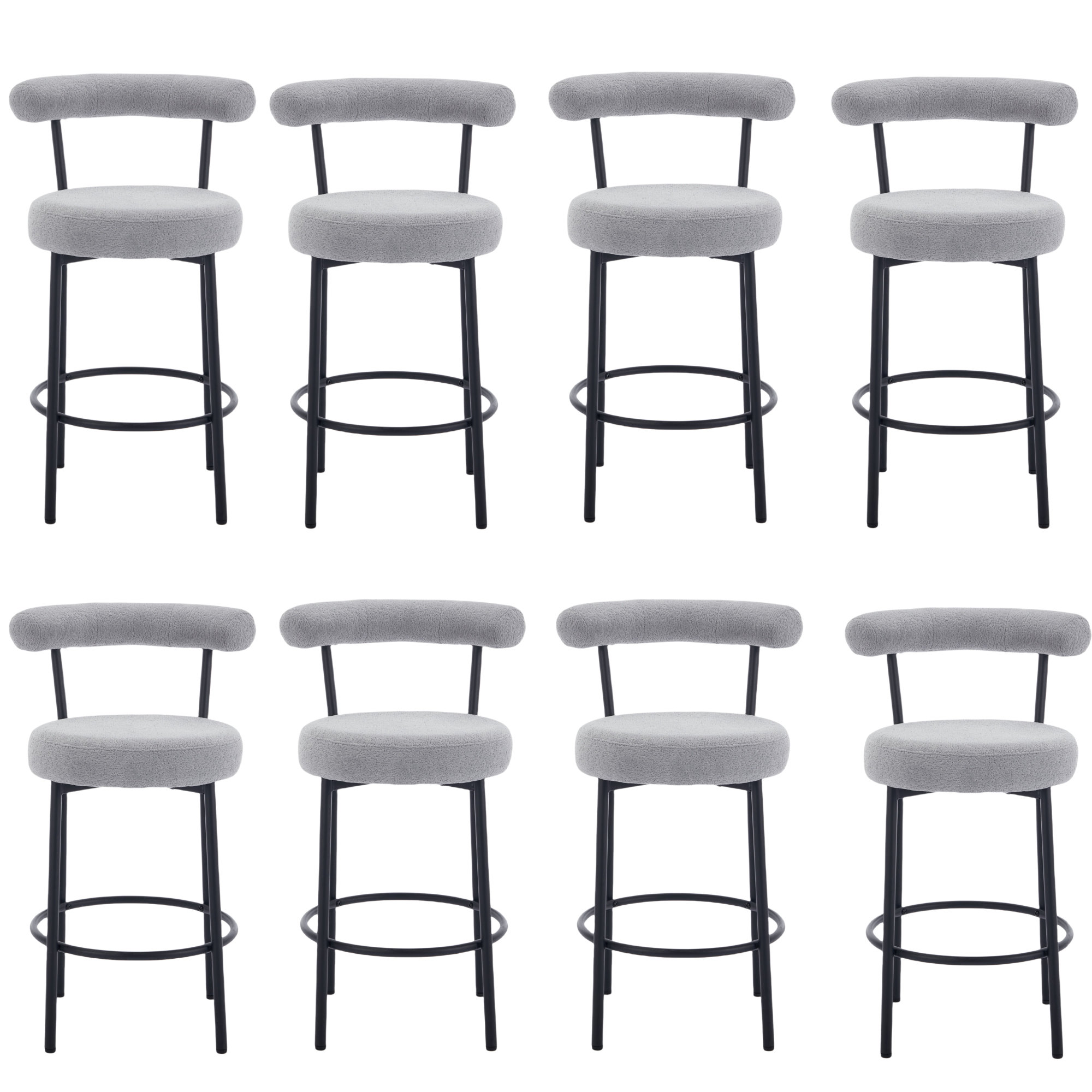 Corrigan Studio® Bar Stools Set of 8, 24 Inches Counter Height ...