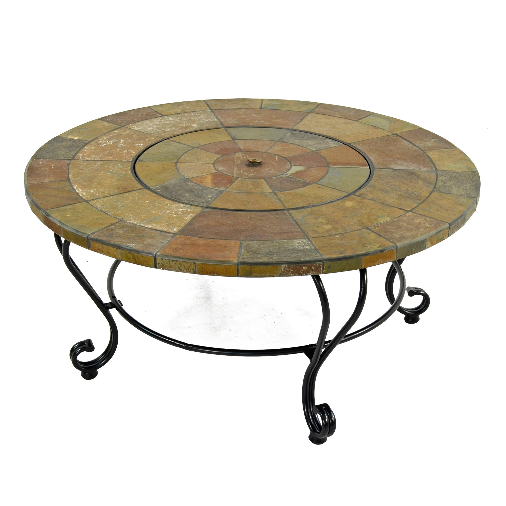 Rosalind Wheeler Bayfield Garden Stone Mosaic Fire Pit Coffee Table ...