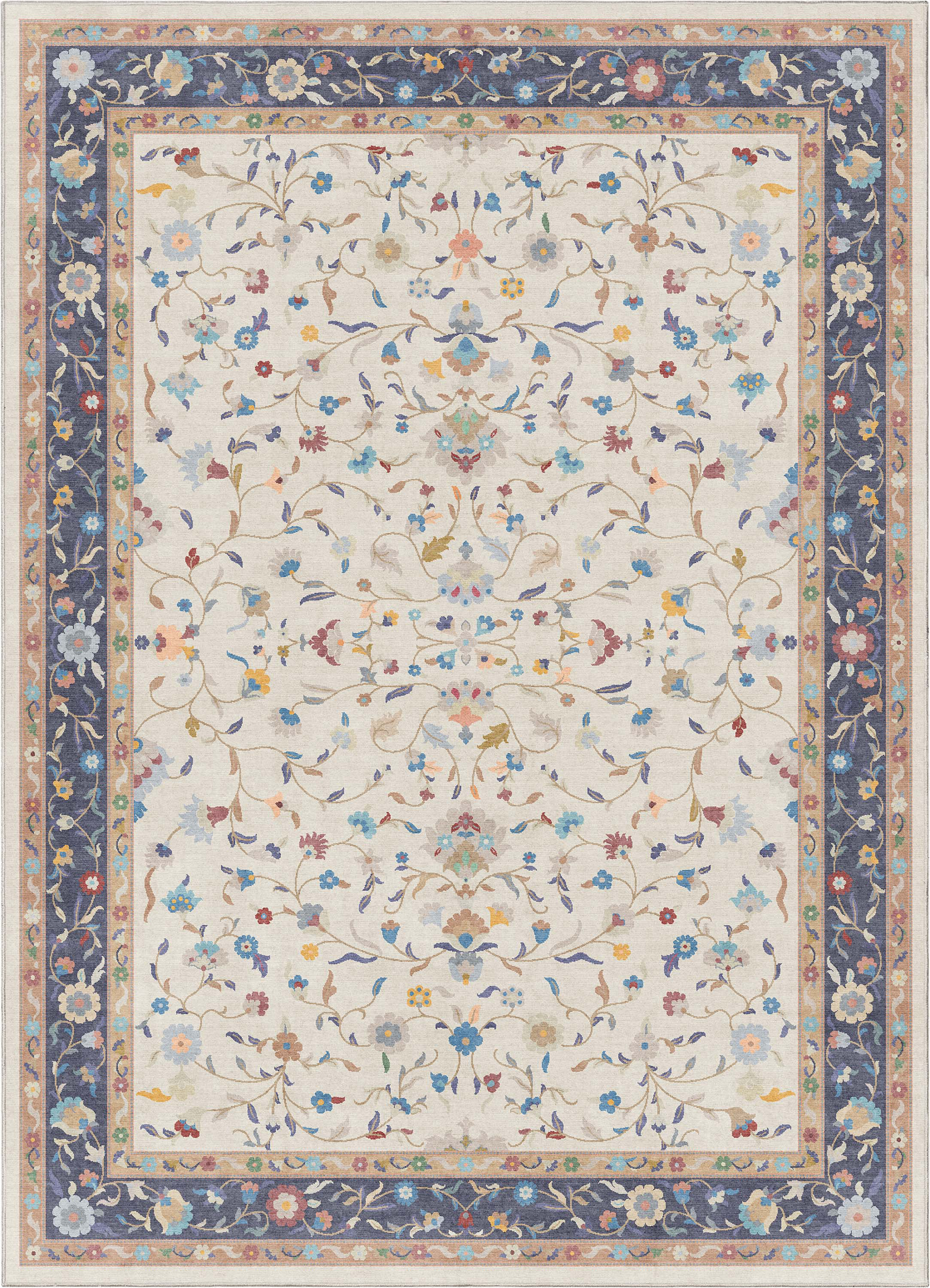 Well Woven Crayola Floral Elegance Ivory Multi 5' x 7' Area Rug | Wayfair