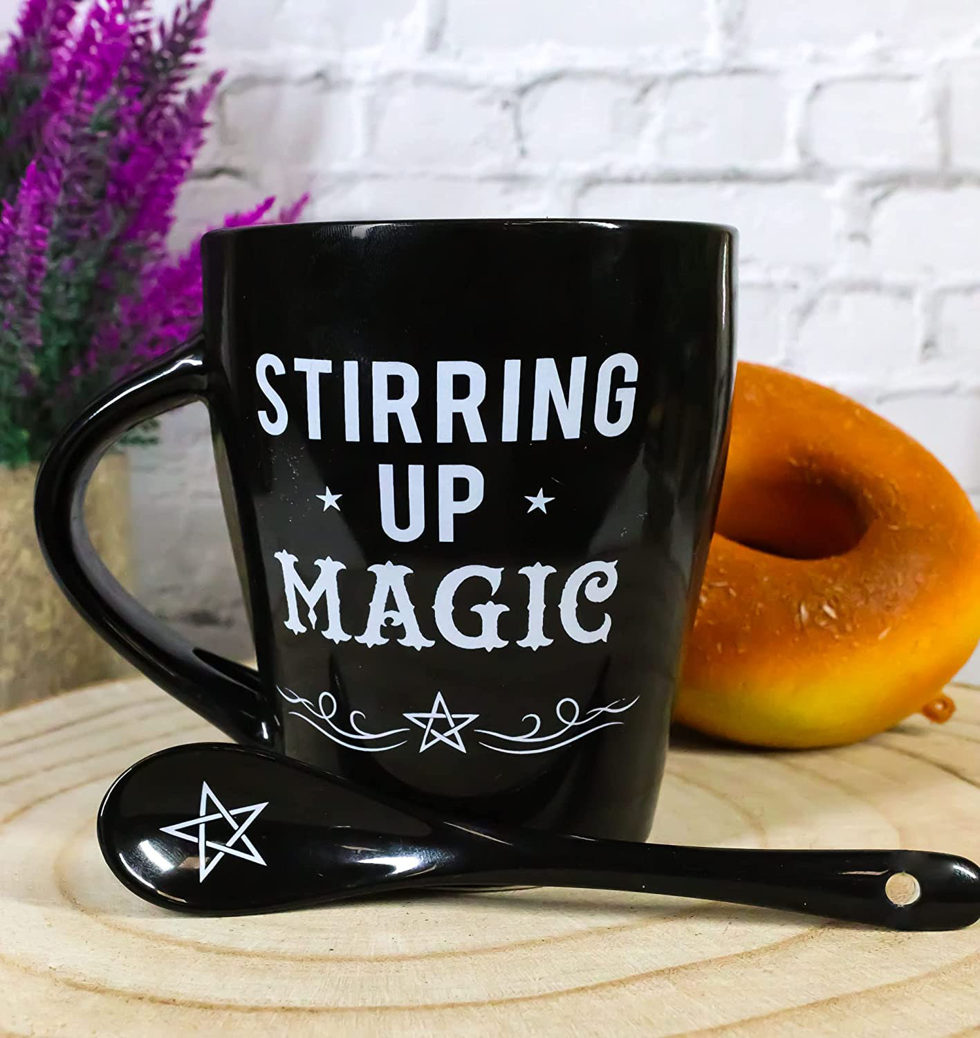 Trinx Wicca Gothic Alchemy Witchcraft Divinity Porcelain Mug And Spoon ...