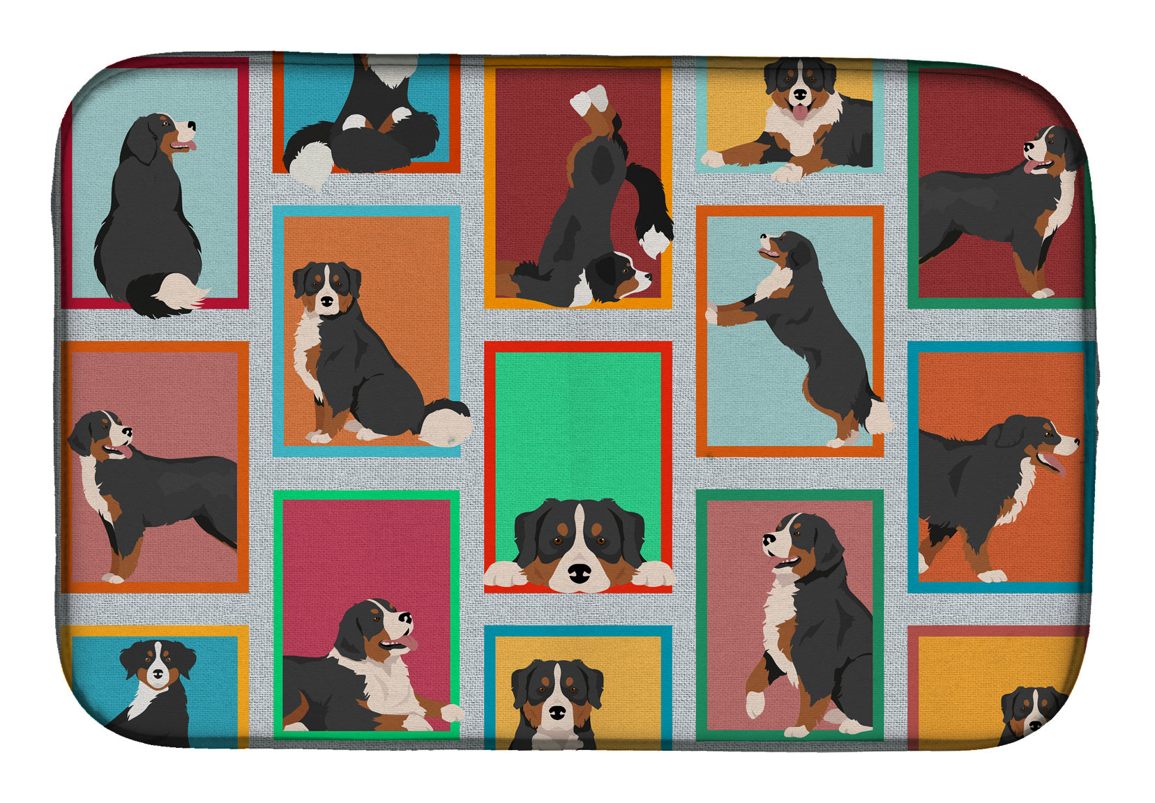 Caroline's Treasures Lots of Bernese Mountain Dog Dish Drying Mat ...