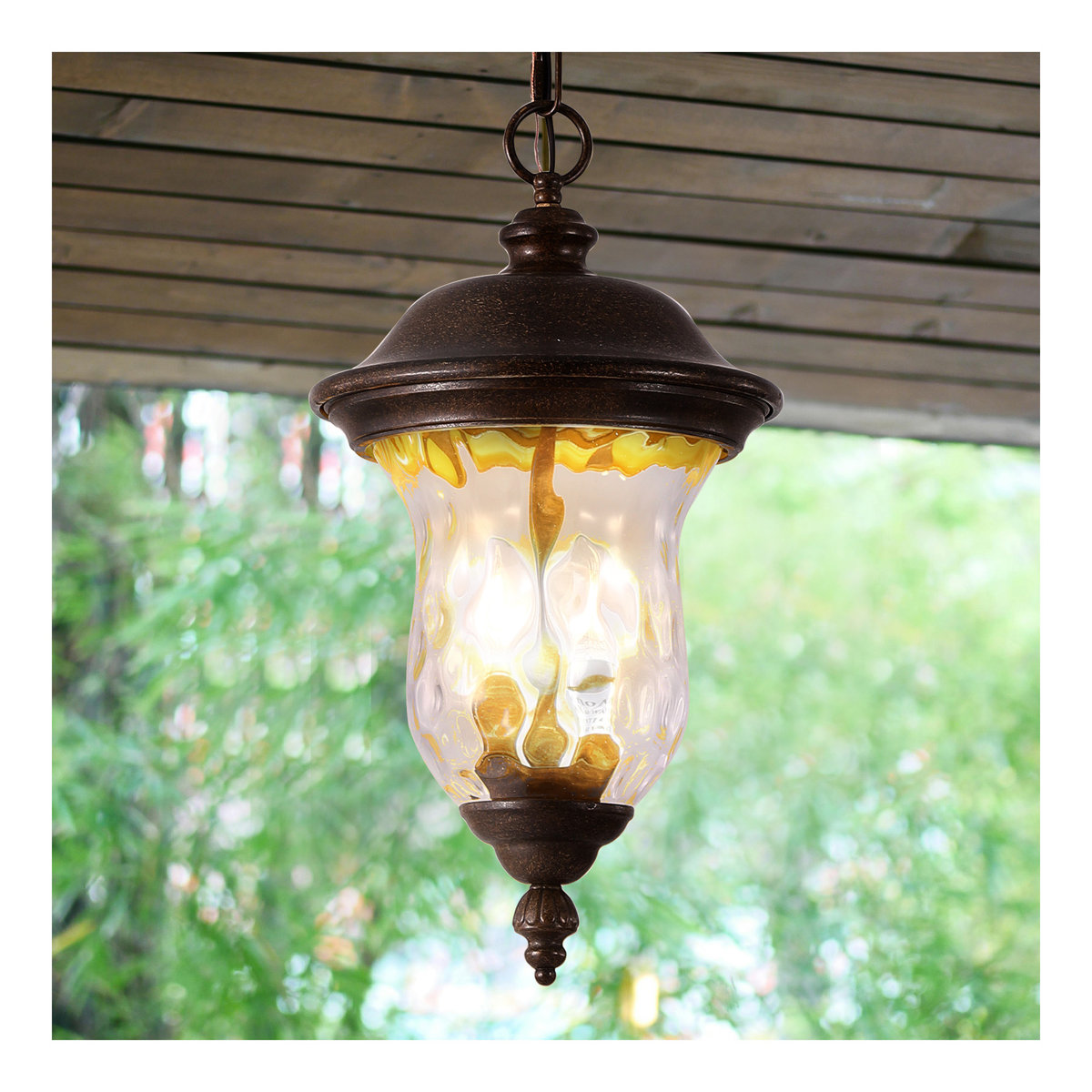 Taroo Clocks 19"(H) Rustic Outdoor Hanging Lantern, Weatherproof ...