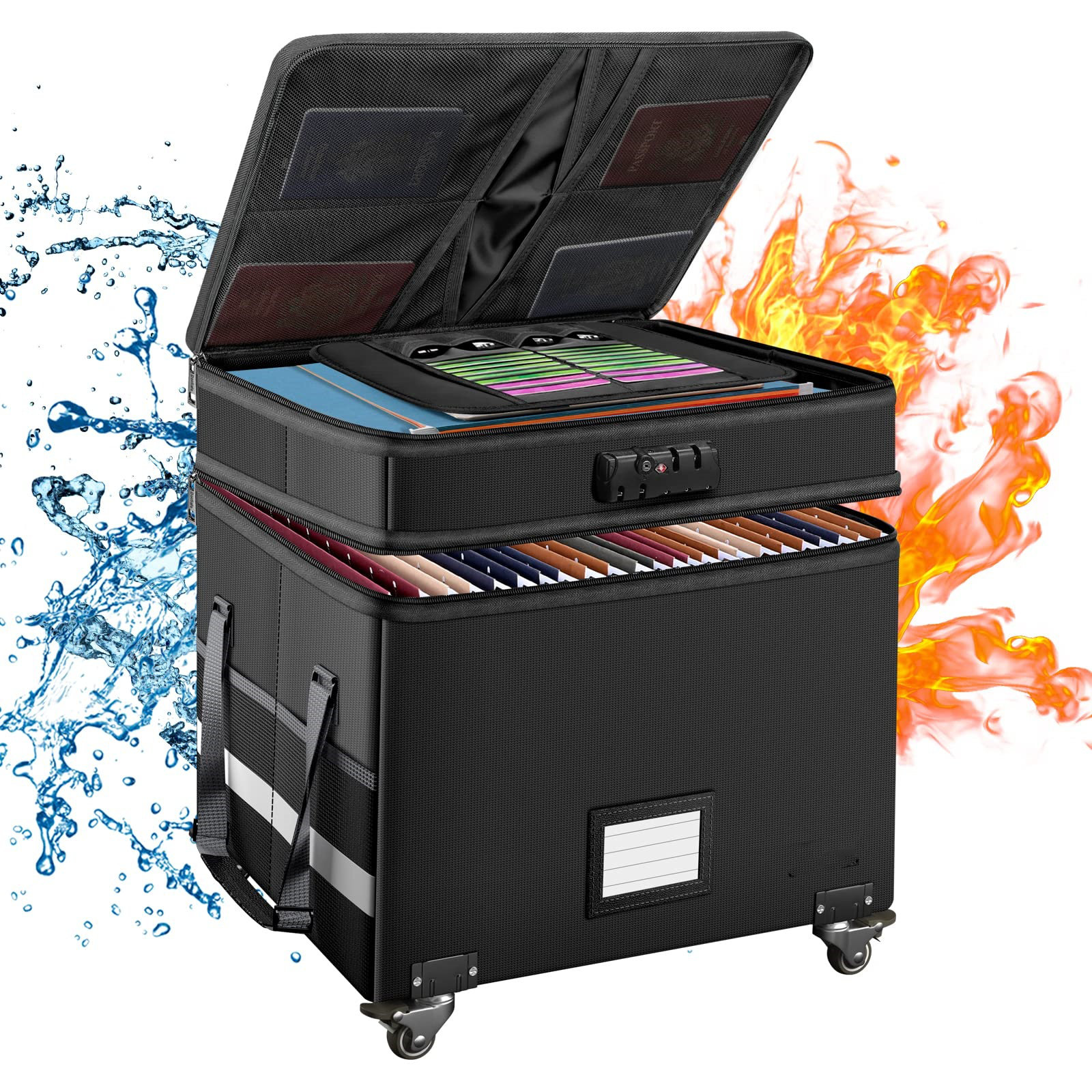 UNIVERSAL WINDOW SOLUTIONS File Box With Lock, Multi-Layer Fireproof ...