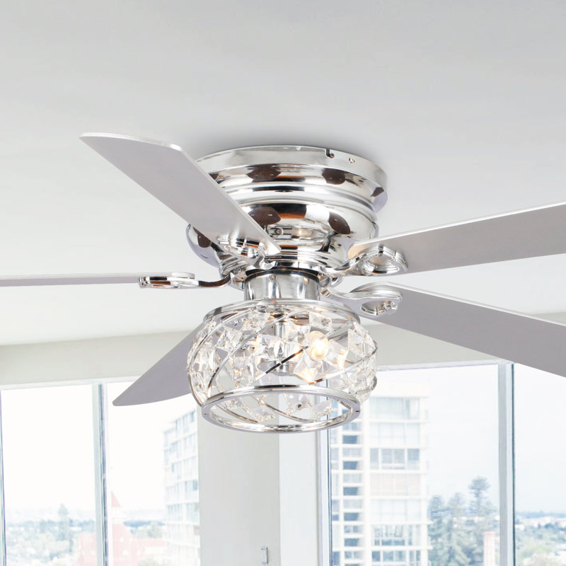 Willa Arlo™ Interiors 48" Pauley 5 - Blade Crystal Ceiling Fan with ...